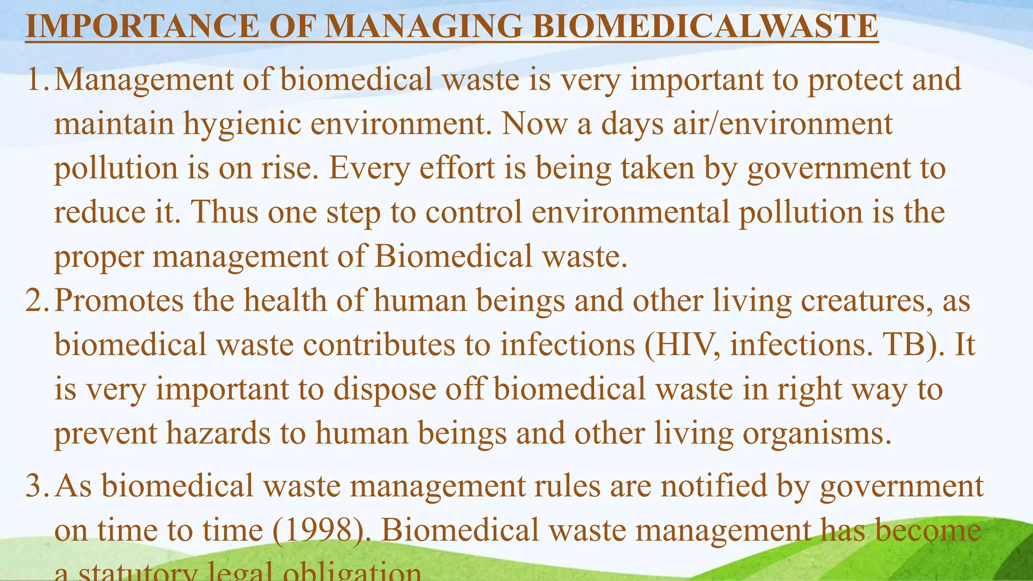 Bio medical waste management | PPTX
