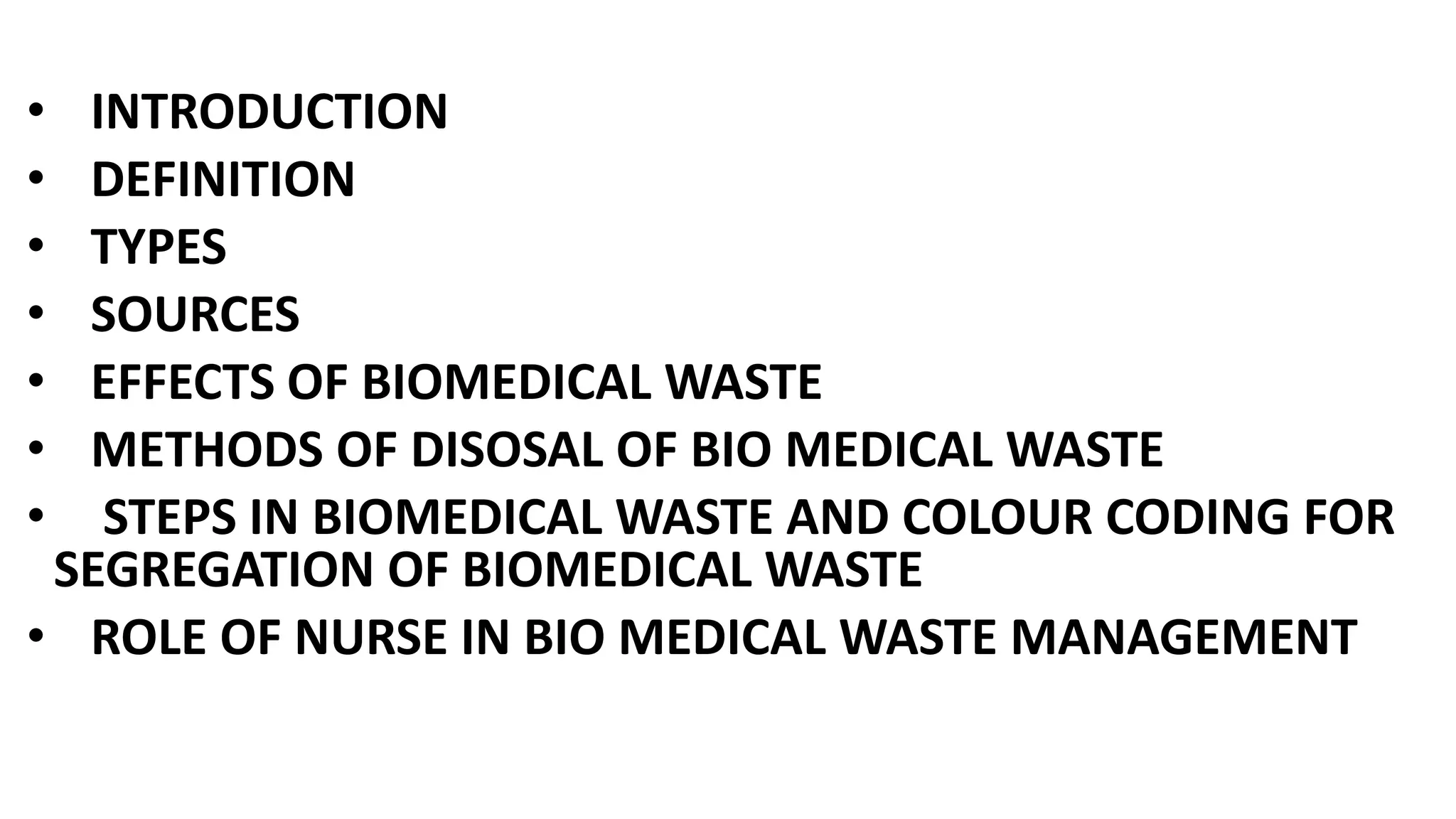 BIOMEDICAL WASTE MANAGEMENT.pptx notes for nursing students | PPTX