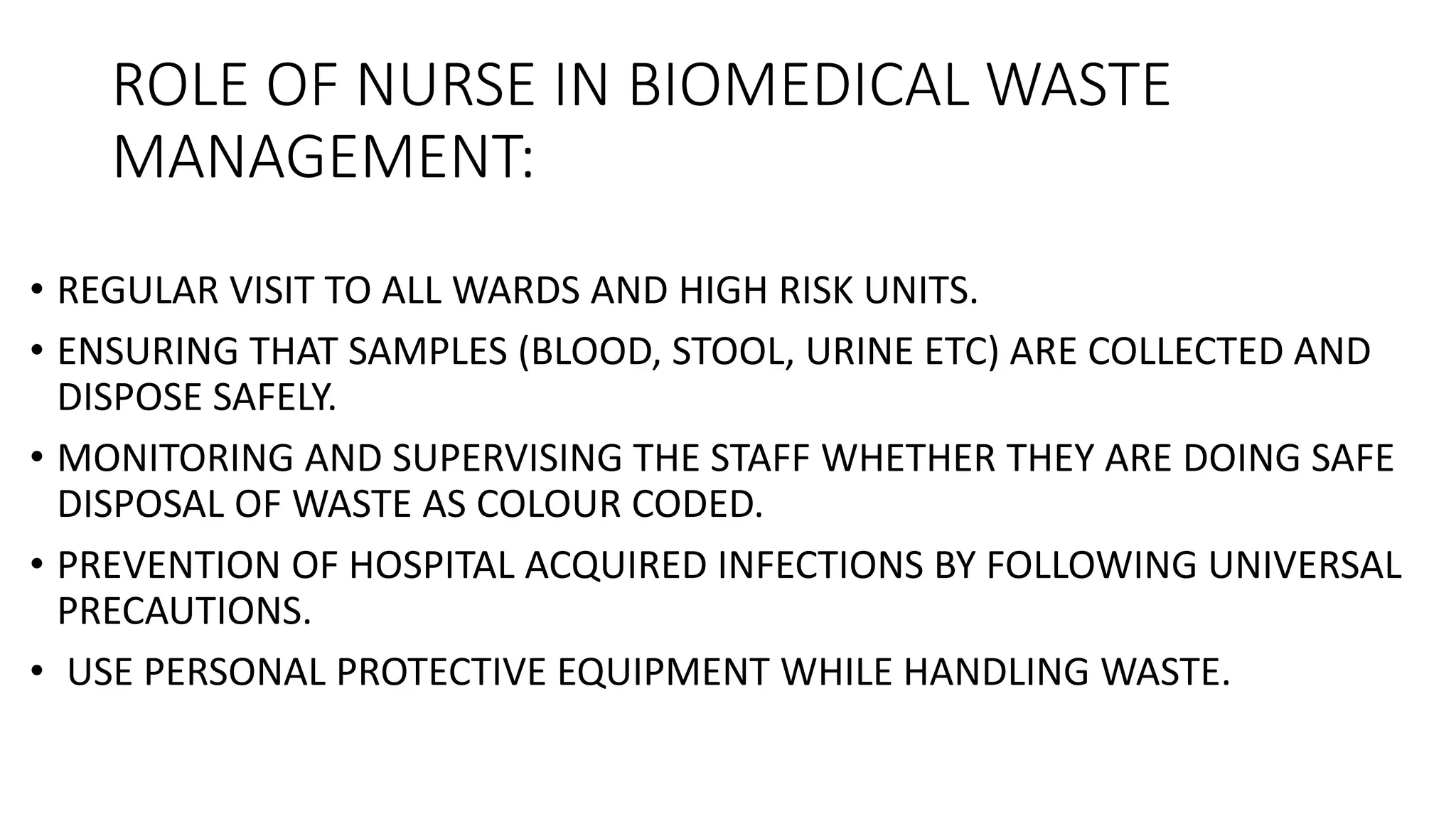 BIOMEDICAL WASTE MANAGEMENT.pptx notes for nursing students | PPTX