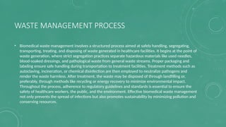 BIO MEDICAL WASTE MANAGEMENT.PROJECTpptx | PPTX