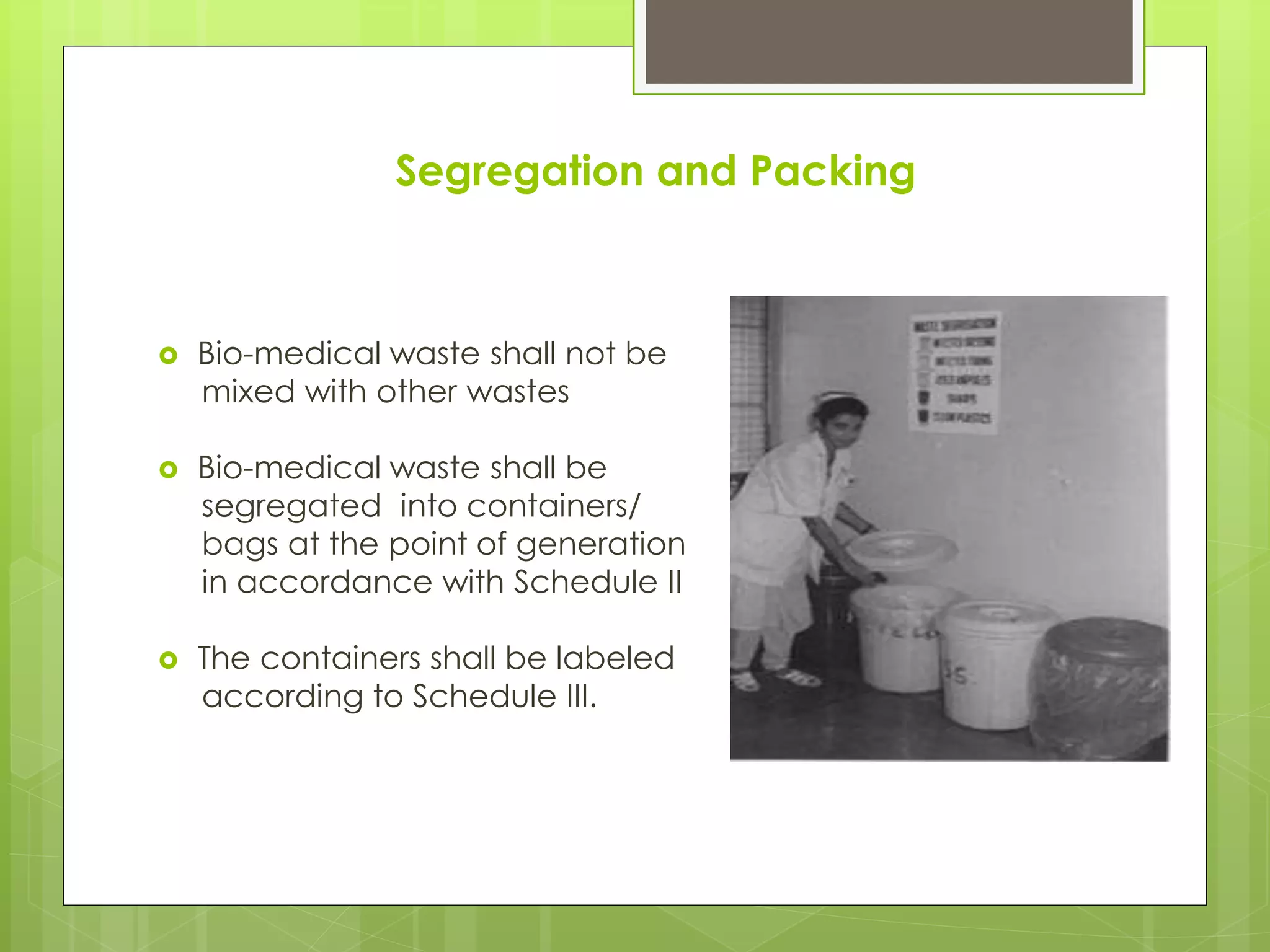 Bio Medical Waste Management And Handling Rules 1998 | PPTX