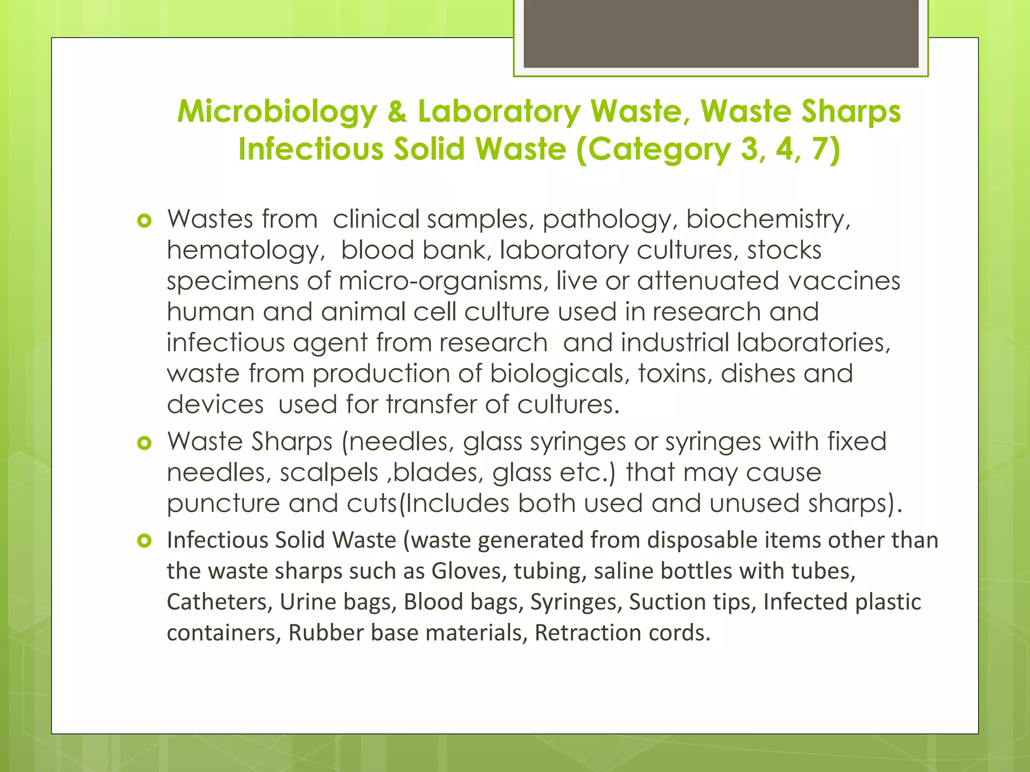 Bio Medical Waste Management And Handling Rules 1998 | PPTX