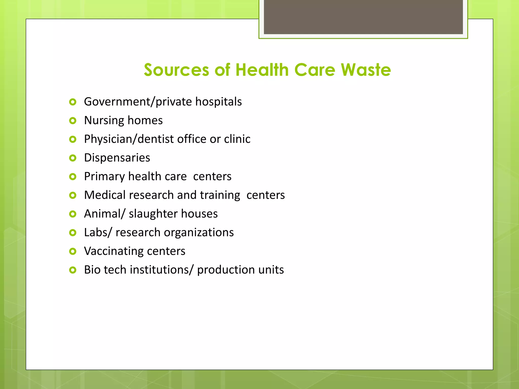 Bio Medical Waste Management And Handling Rules 1998 | PPTX