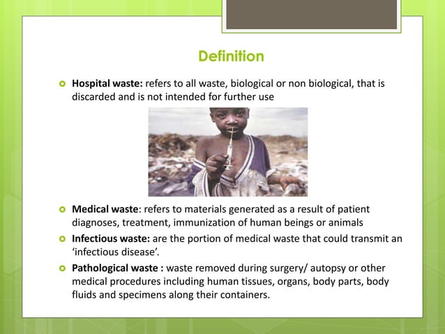 Bio Medical Waste Management And Handling Rules 1998 | PPTX