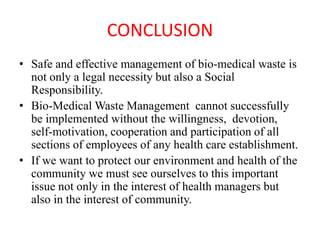 Biomedical waste management | PPT