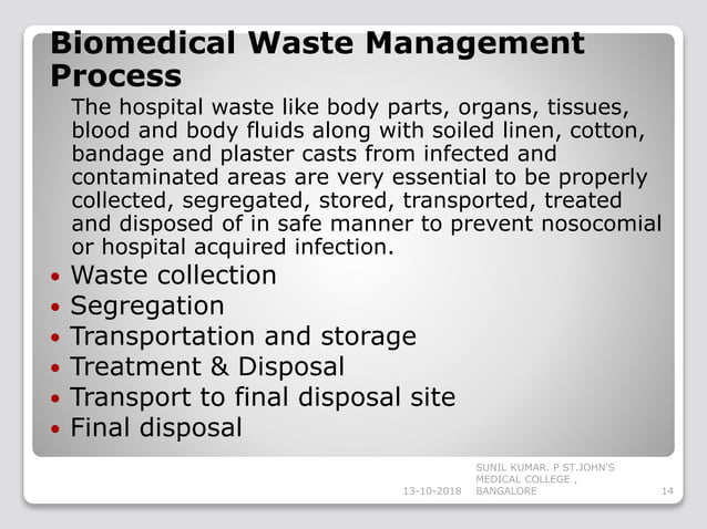 Biomedical waste management_ppt | PPTX | Infectious Diseases | Diseases ...