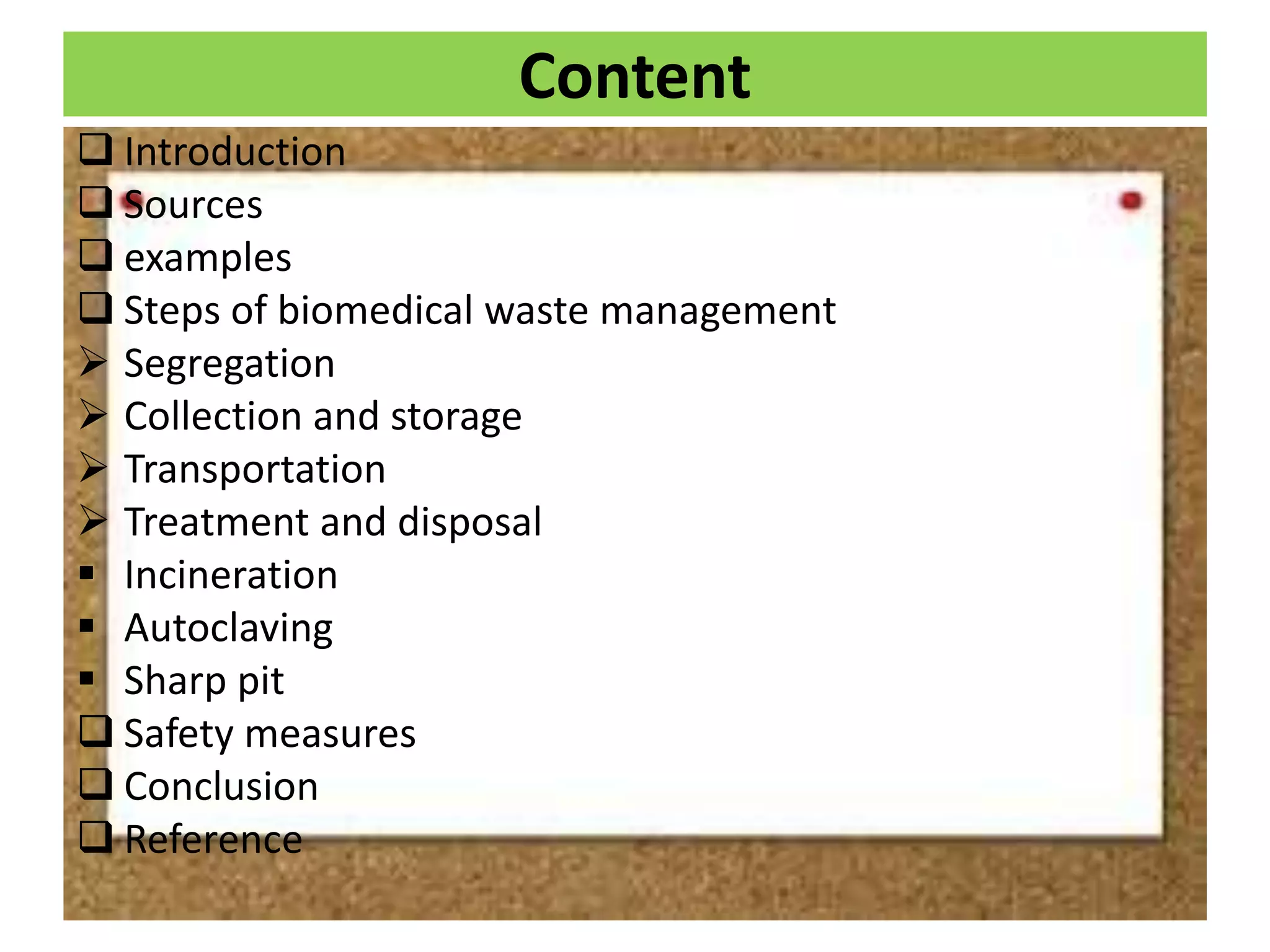 Biomedical waste management | PPTX