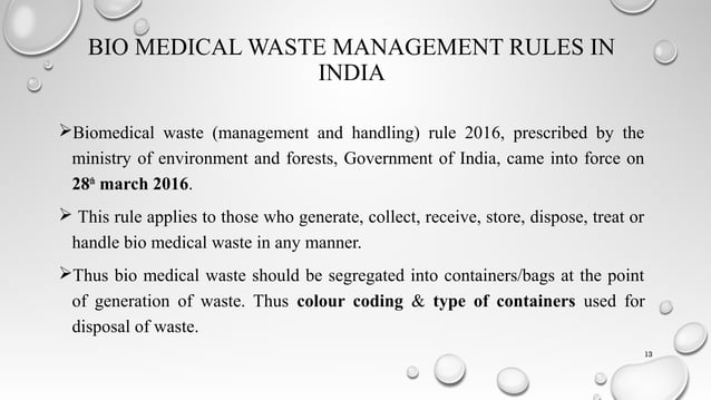 Biomedical waste management system | PPT | Infectious Diseases ...