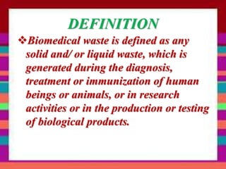Let the waste of the “sick” not contaminate the lives of “the healthy ...