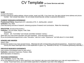 Biomed postdocs cv_resumes | PPT | Resume Writing and Advice | Job Search