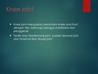 biomekanik knee joint and ankle concern issues of movement.ppt