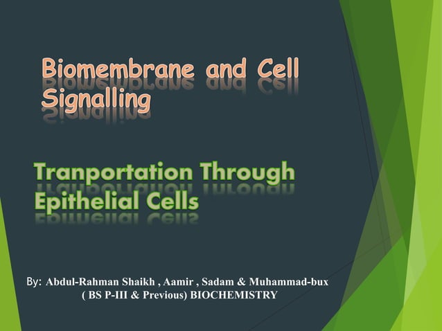 Biomembrane and cell signalling | PPTX