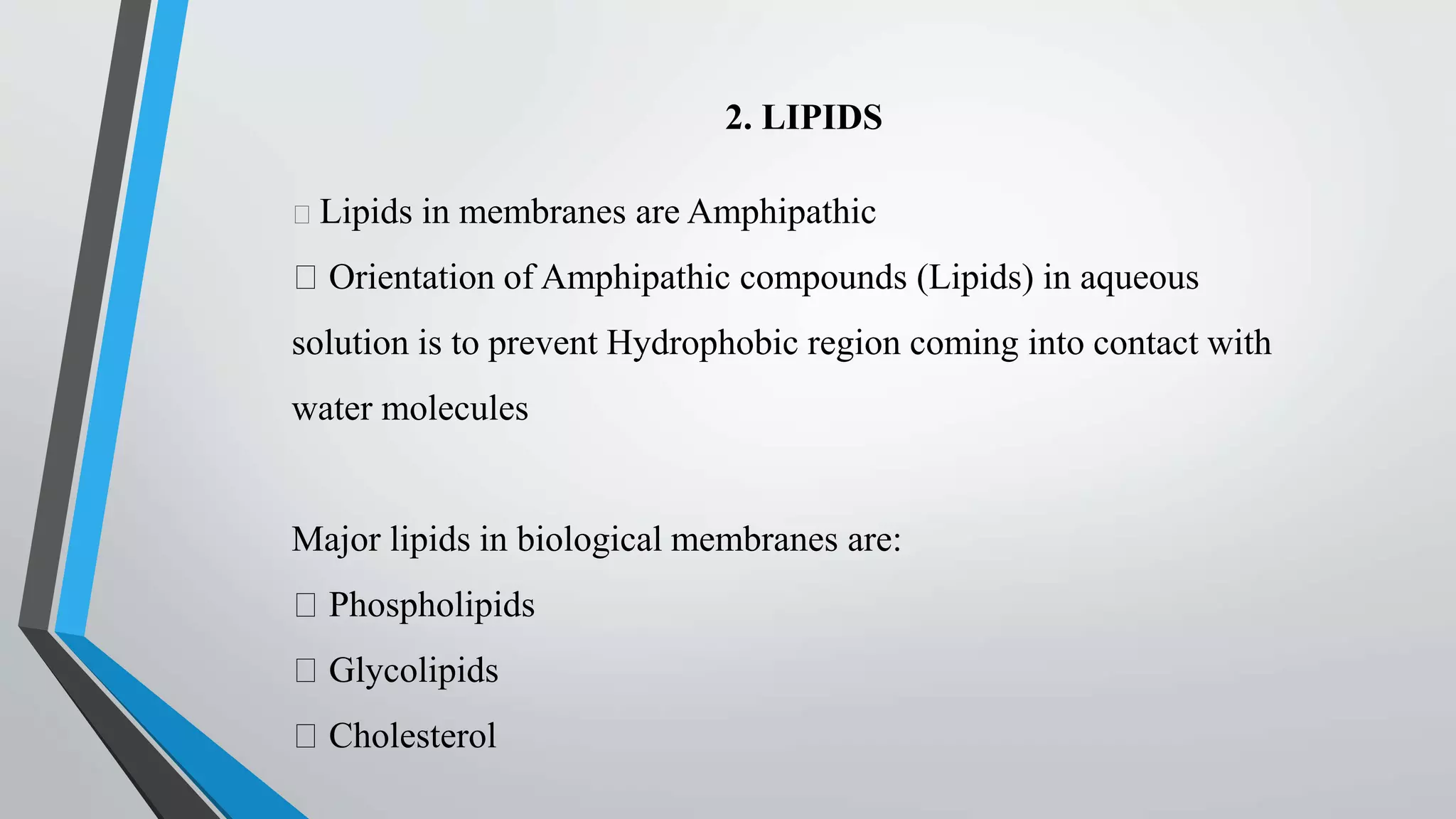 Biomembranes (lipids, proteins, carbohydrates) | PPTX