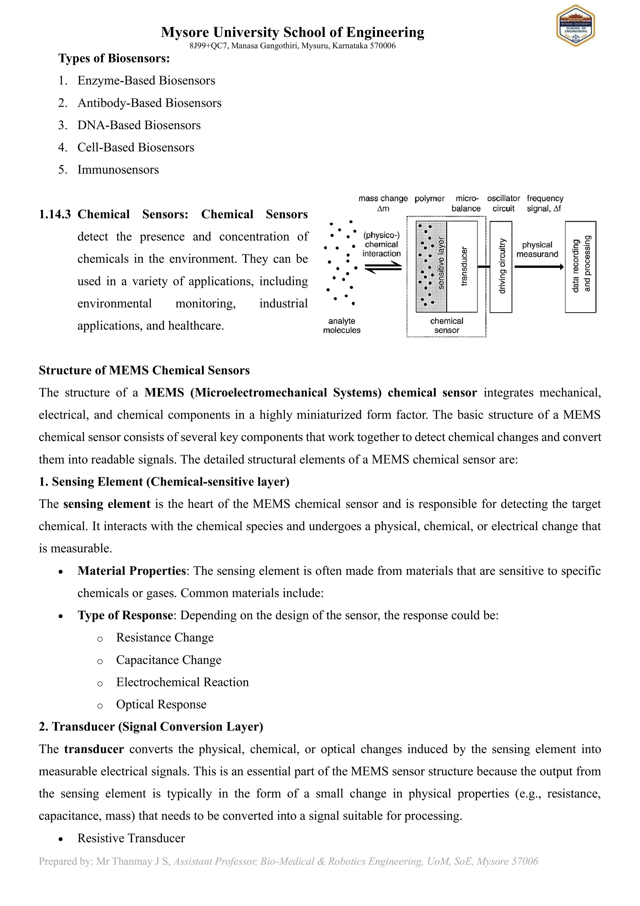 Bio MEMS 21BR741 MODULE 01 NOTES MUSE Mys | PDF