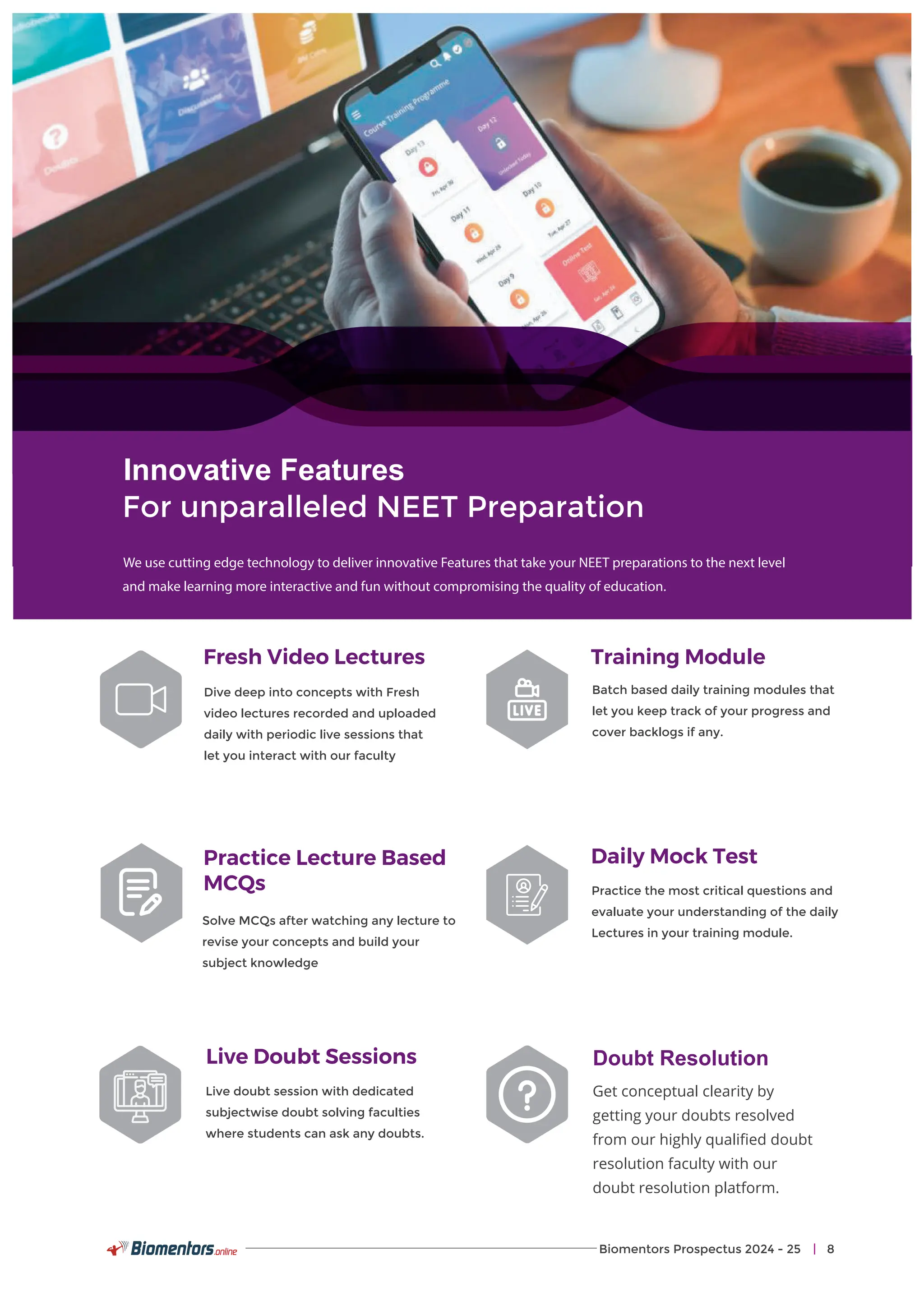 Biomentors Prospectus : NEET Online Medical Entrance Coaching 2024 pdf ...