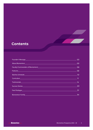 Biomentors Prospectus : NEET Online Medical Entrance Coaching 2024 pdf ...