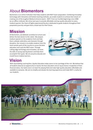 Biomentors Prospectus : NEET Online Medical Entrance Coaching 2024 pdf ...