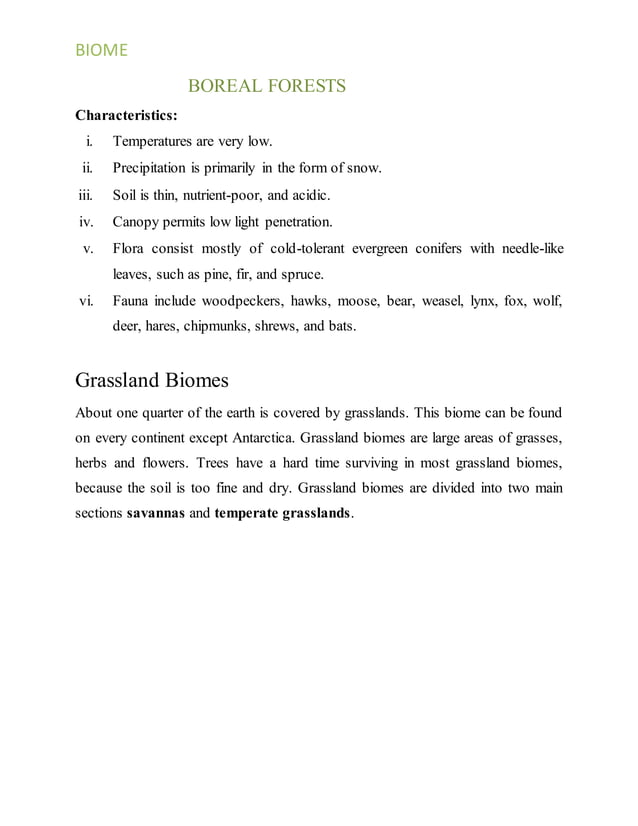 Biomes | DOCX | Science