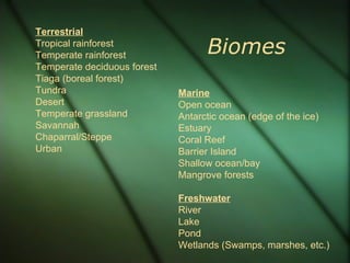 Biomes for box | PPT