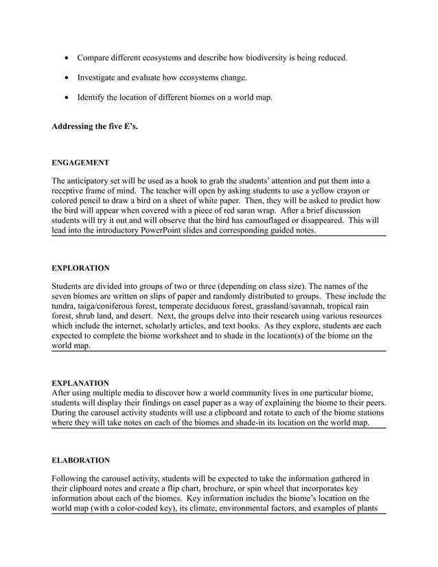 Biomes lessonplan | PDF