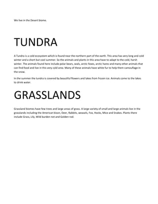 Biomes of north america all | DOCX