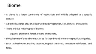 Biomes of the Worlds for undergraduate students | PPTX