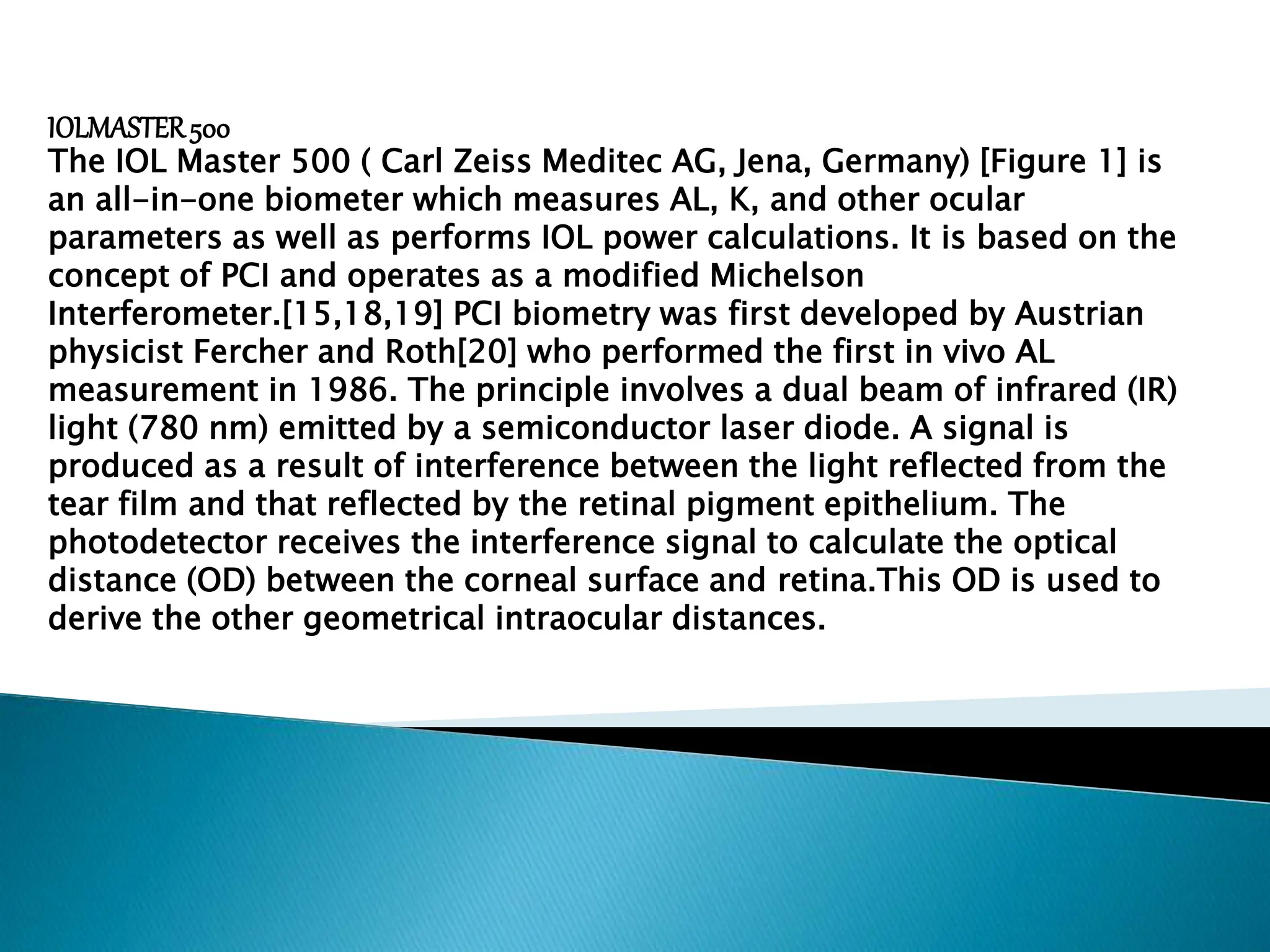 Presentations optical Biometery for medical students | PPTX