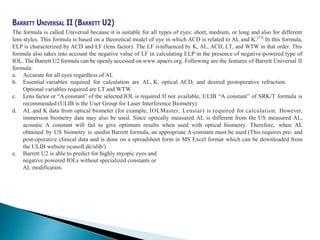 Presentations optical Biometery for medical students | PPTX