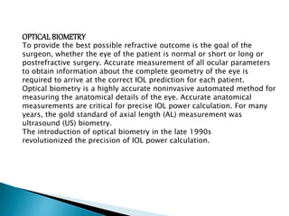 Presentations optical Biometery for medical students | PPTX