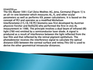 Presentations optical Biometery for medical students | PPTX