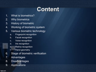 Biometics technology | PPT
