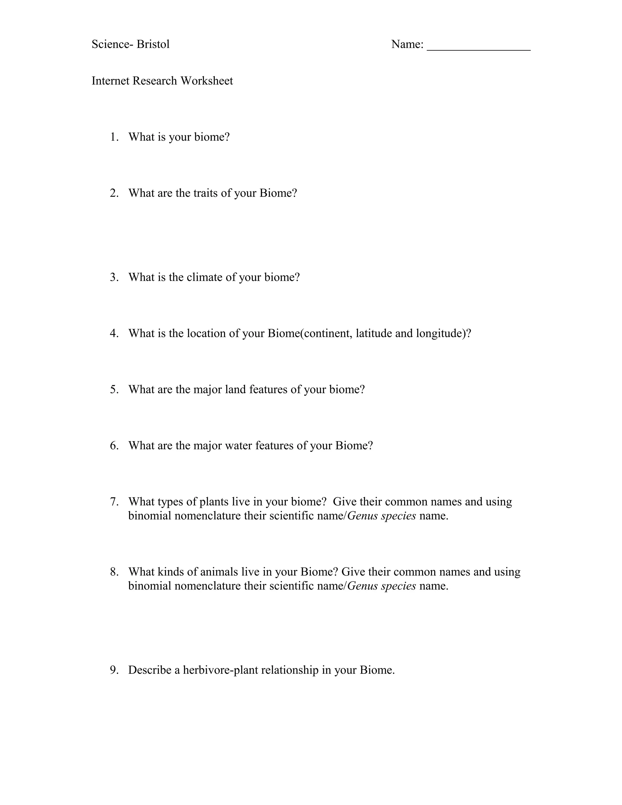 Biome travel guide | DOC