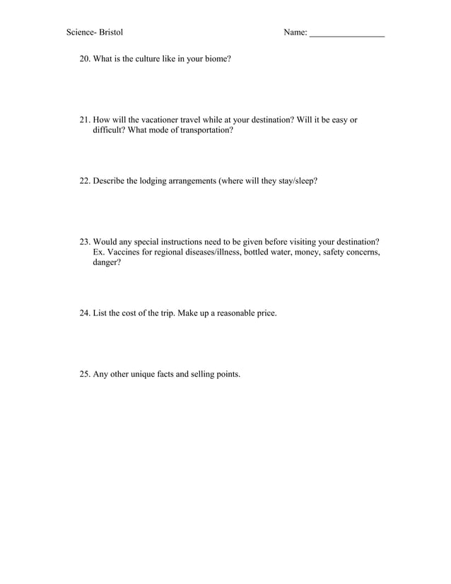 Biome travel guide | DOC