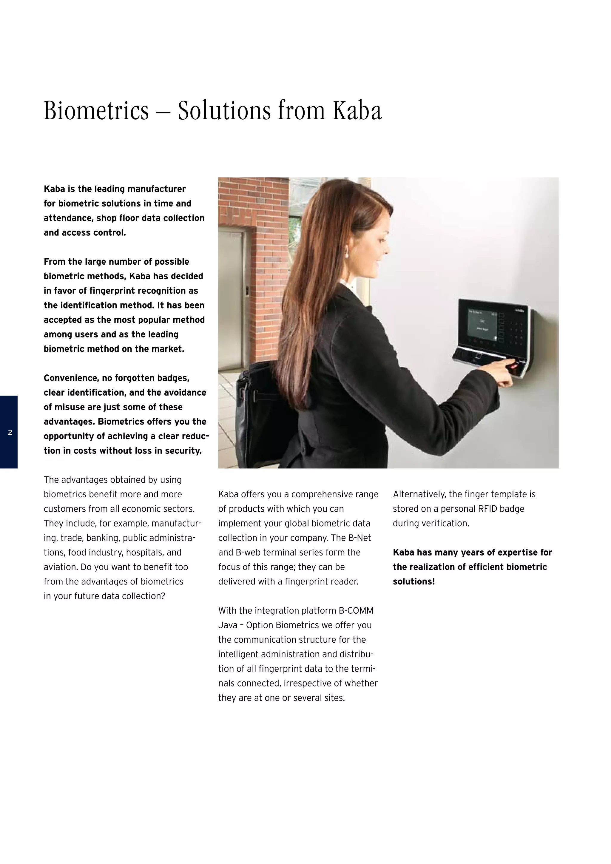 Biometric solutions-from-kaba | PDF
