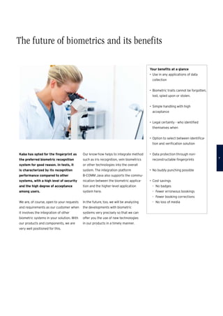 Biometric solutions-from-kaba | PDF
