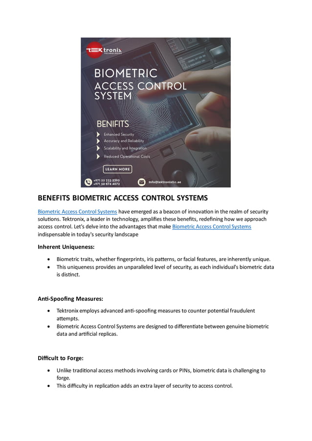 Biometric Access Control System .pdf