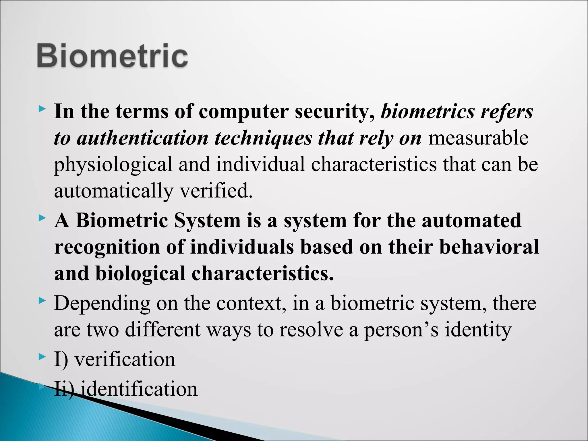 Biometric Security advantages and disadvantages | PPT