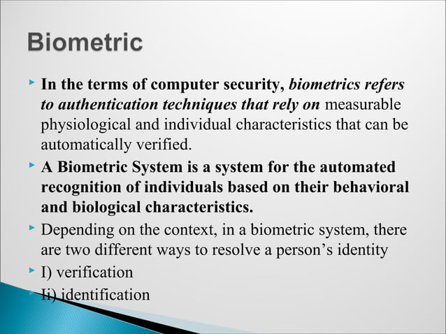 Biometric Security advantages and disadvantages | PPT | Computing ...