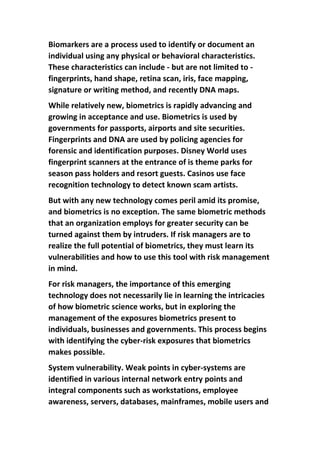 Biometric and cyber security 1 | PDF