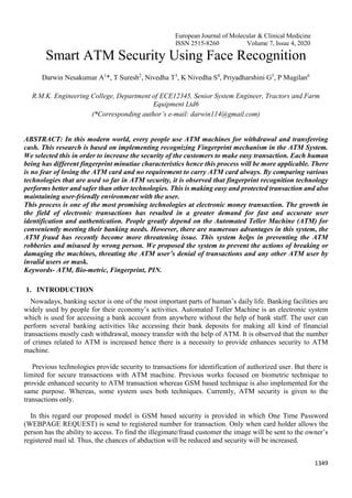 Biometric ATM2.docx | Credit Cards | Personal Debt