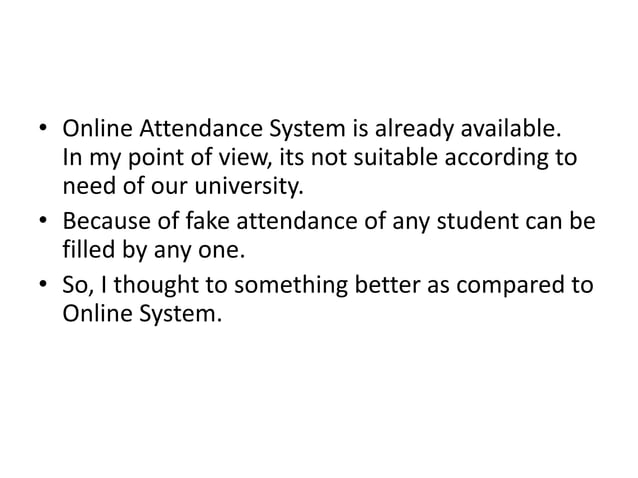 Bio-metric Attendance System | PPTX