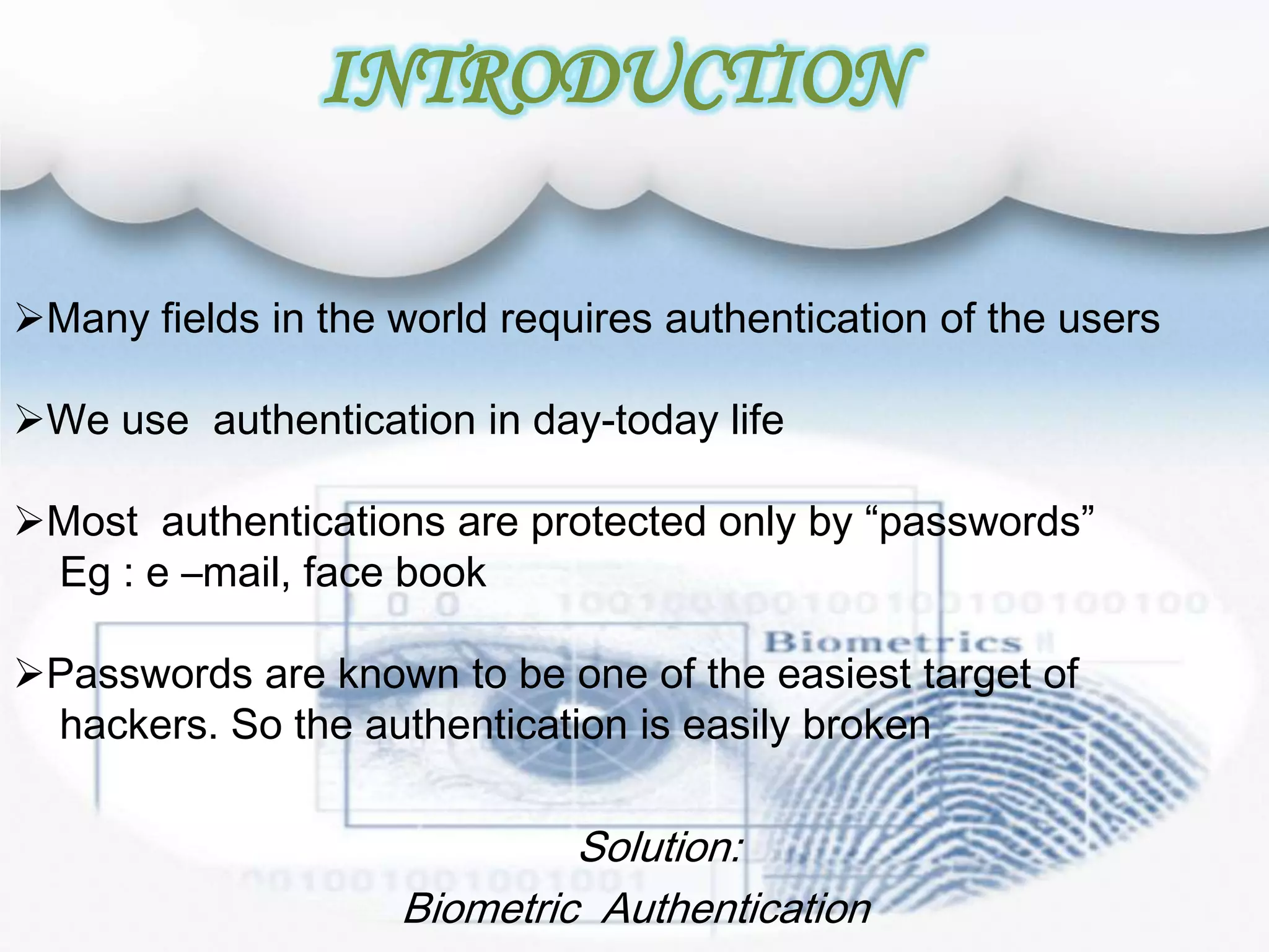 Biometric authentication | PPT