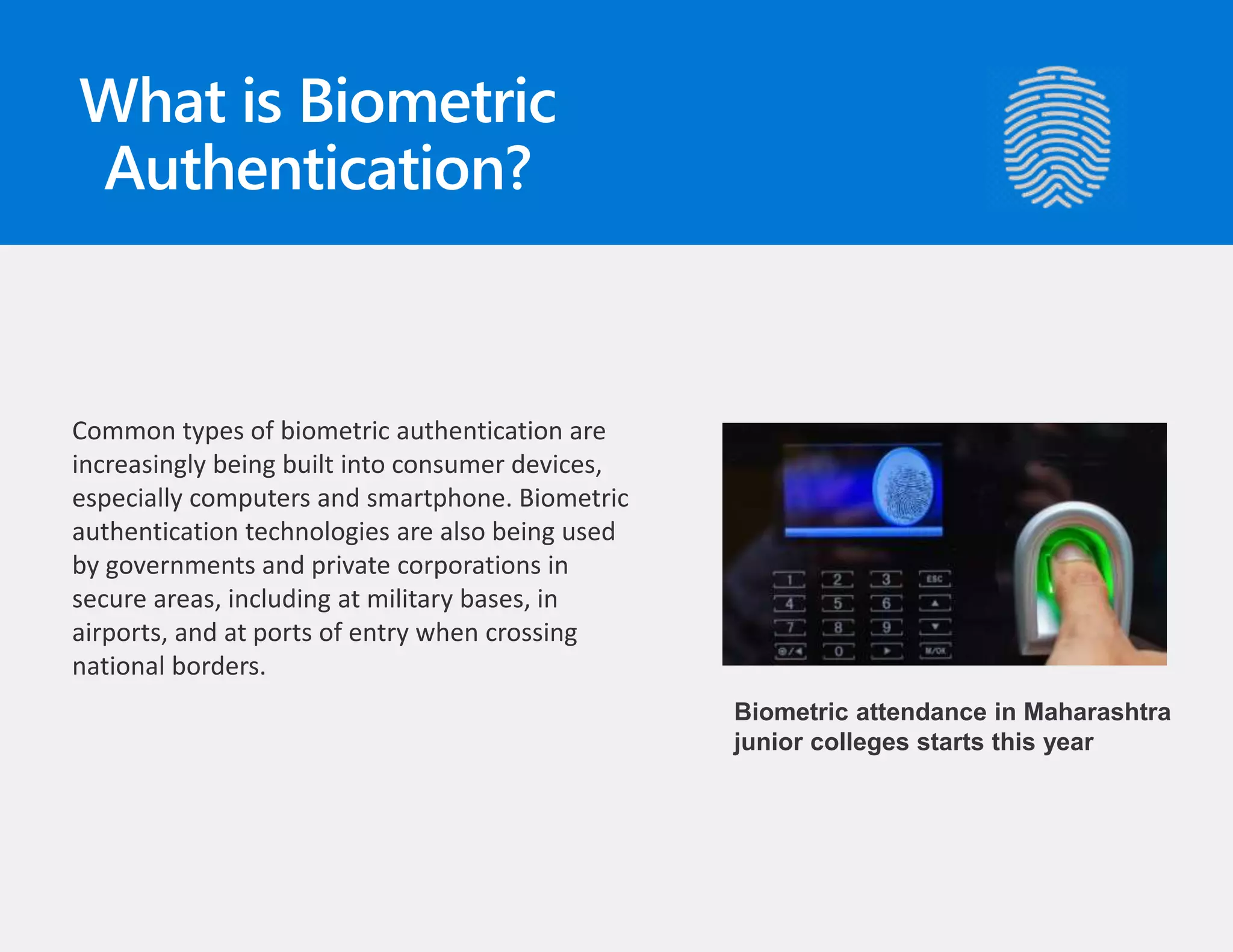 Biometric authentication | PPTX