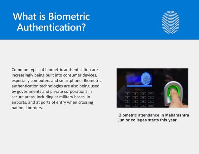 Biometric authentication | PPTX