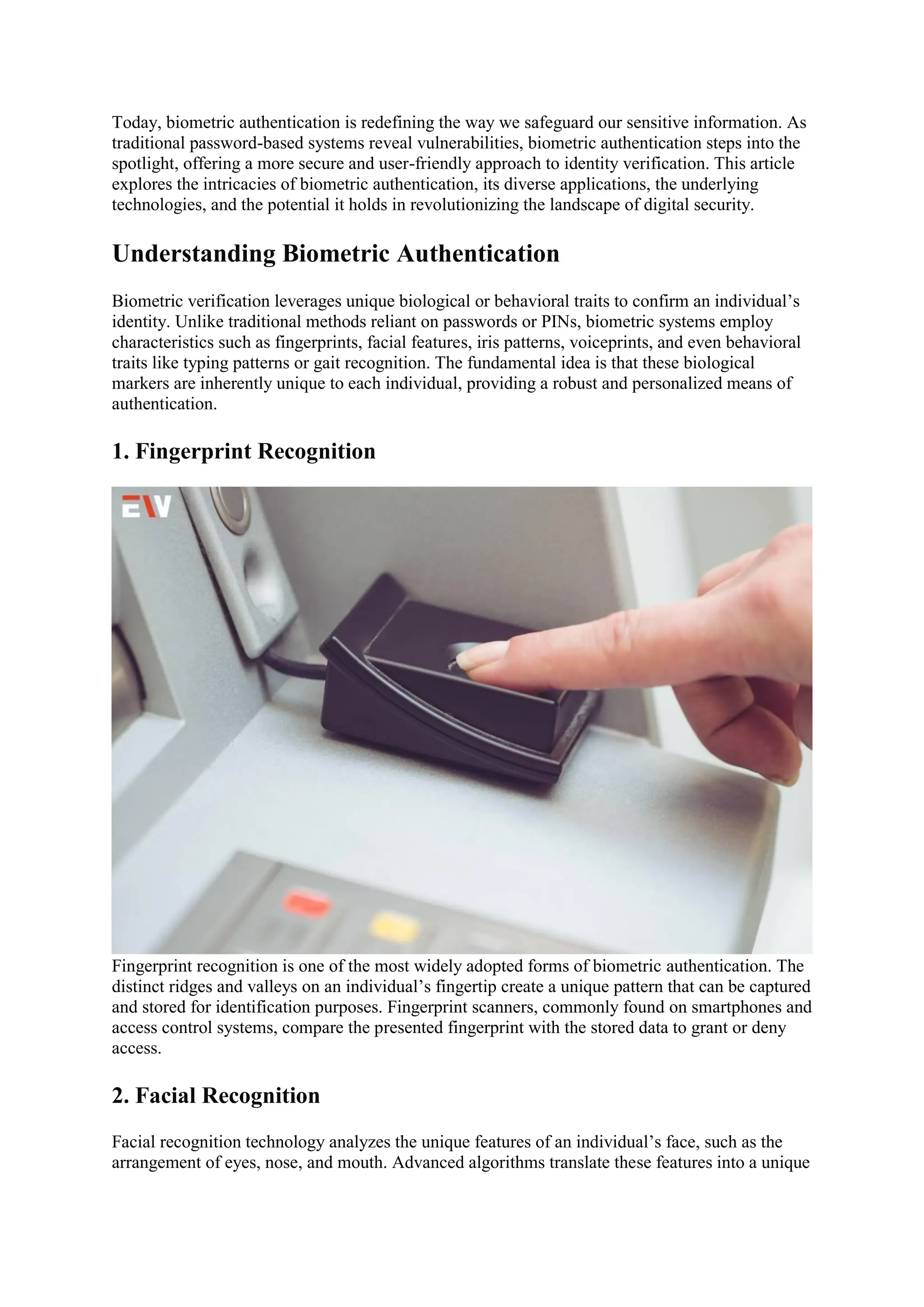 What Is Biometric Authentication? A Complete Overview | Enterprise Wired | PDF | Technology ...