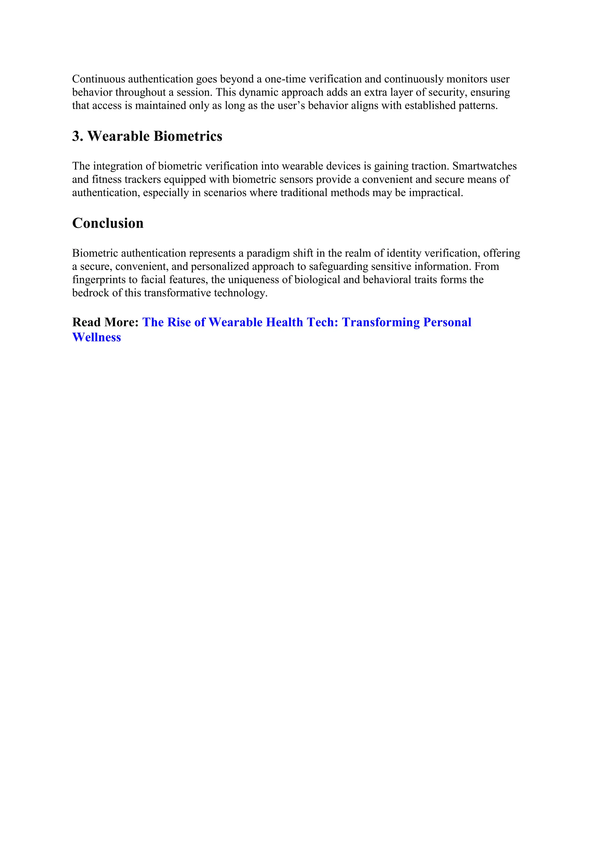 What Is Biometric Authentication? A Complete Overview | Enterprise Wired | PDF | Technology ...
