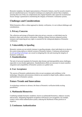 What Is Biometric Authentication? A Complete Overview | Enterprise Wired | PDF | Technology ...