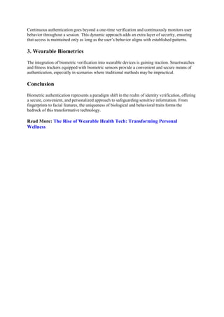 What Is Biometric Authentication? A Complete Overview | Enterprise Wired | PDF | Technology ...