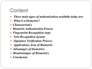 Biometric Authentication PPT | PPTX