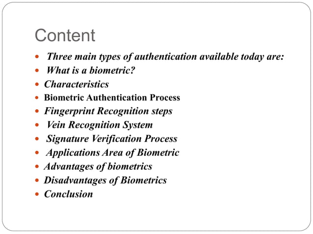 Biometric Authentication PPT | PPTX | Technology & Computing